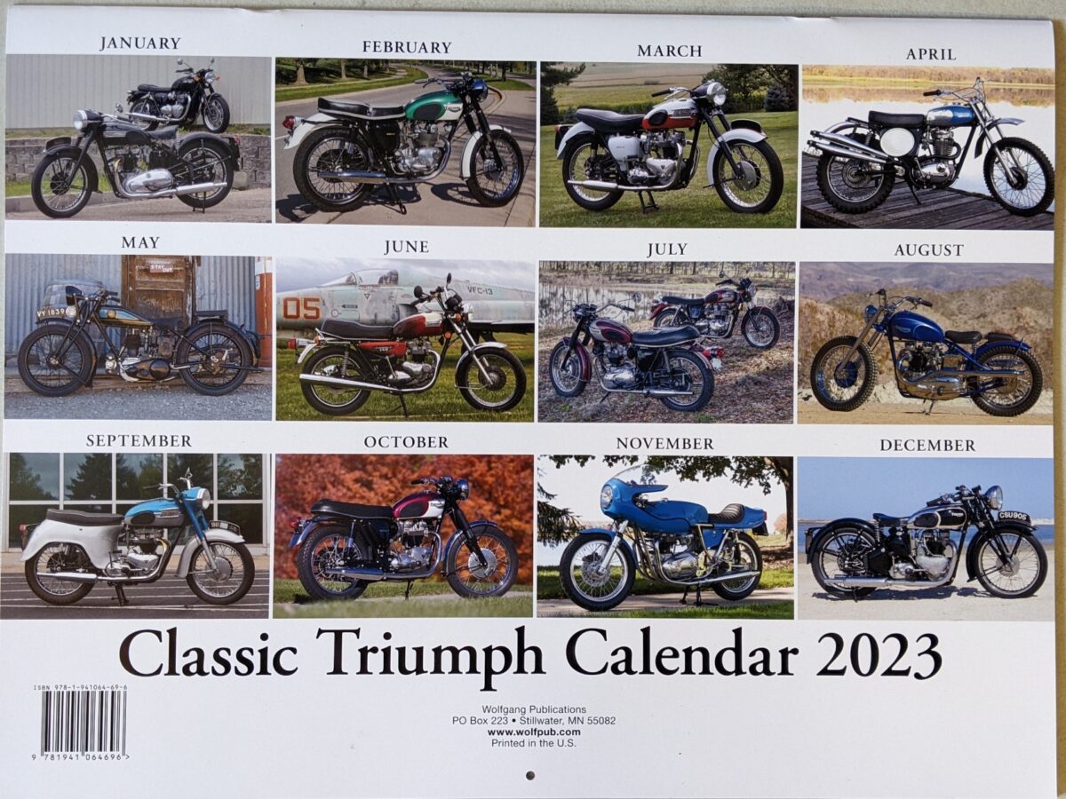 2023 Calendar, Classic Triumph 2023 – Morrie's Place Cycle