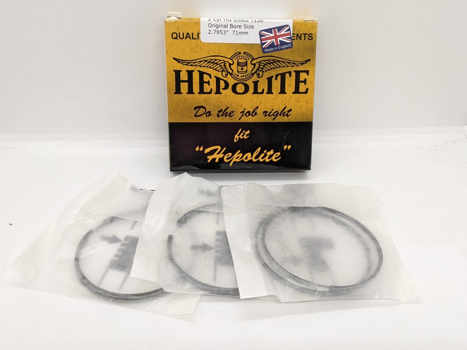 70-6864/70-6865 Piston Ring Set, Triumph 650 +.020, Hepolite – Morrie's ...