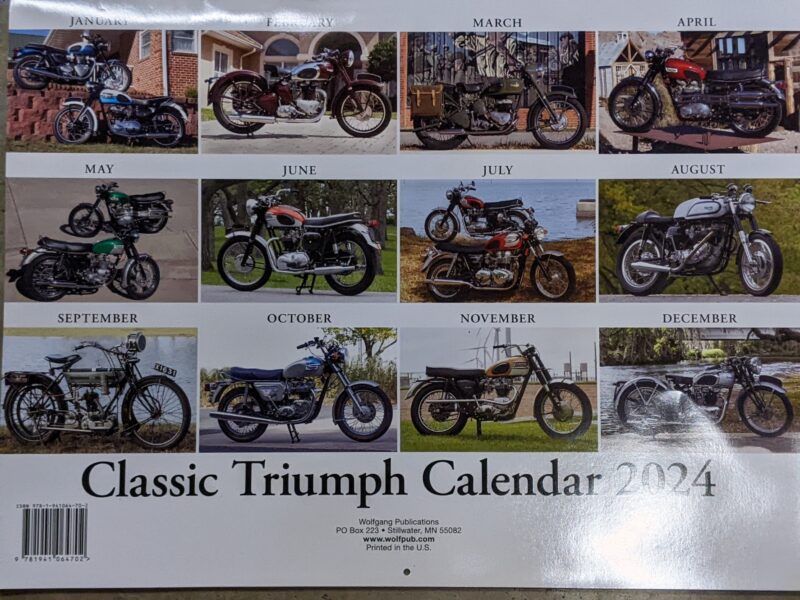 2024 Classic Triumph Calendar 2024 – Morrie's Place Cycle