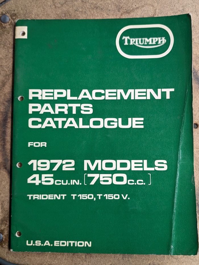 MP17-990955 Triumph Spare Parts List, Trident, T150/T150V, 1972 ...