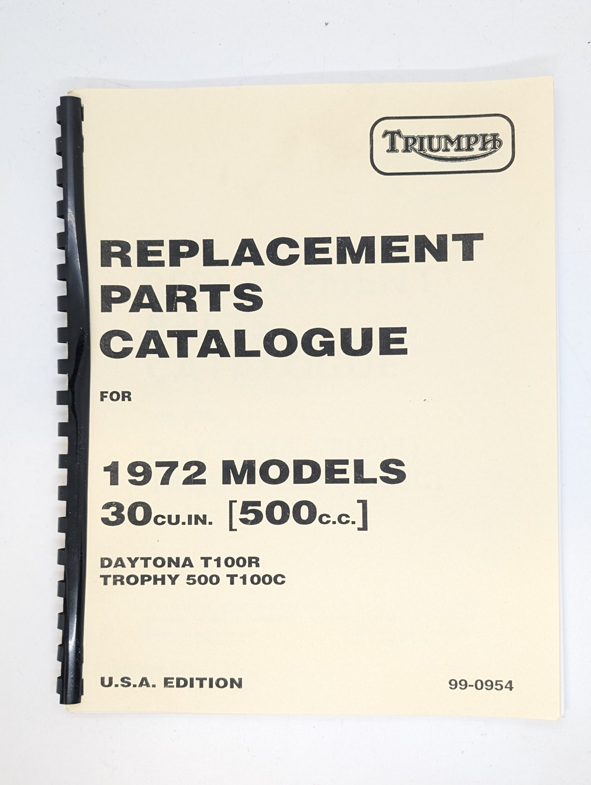 MP17-990954 Triumph Spare Parts List, 500cc, T100R/T100C, 1972 – Morrie ...